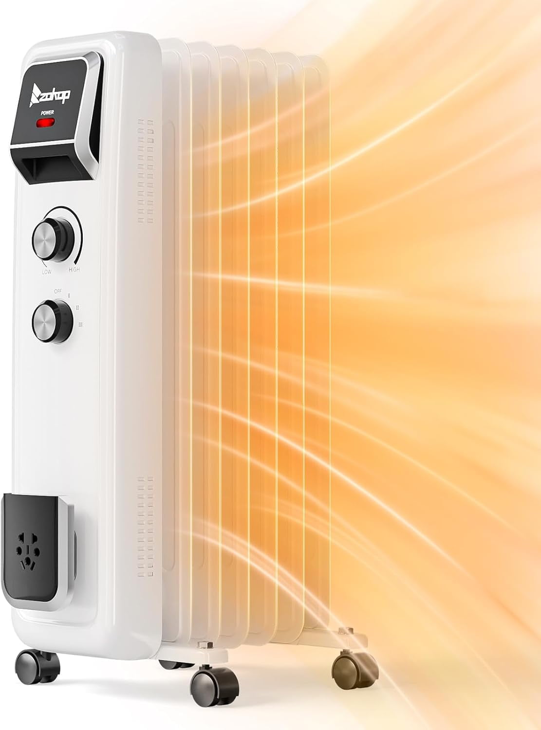 VINGLI Oil Filled Radiator Heater, 1500W Portable Space Heater with ...