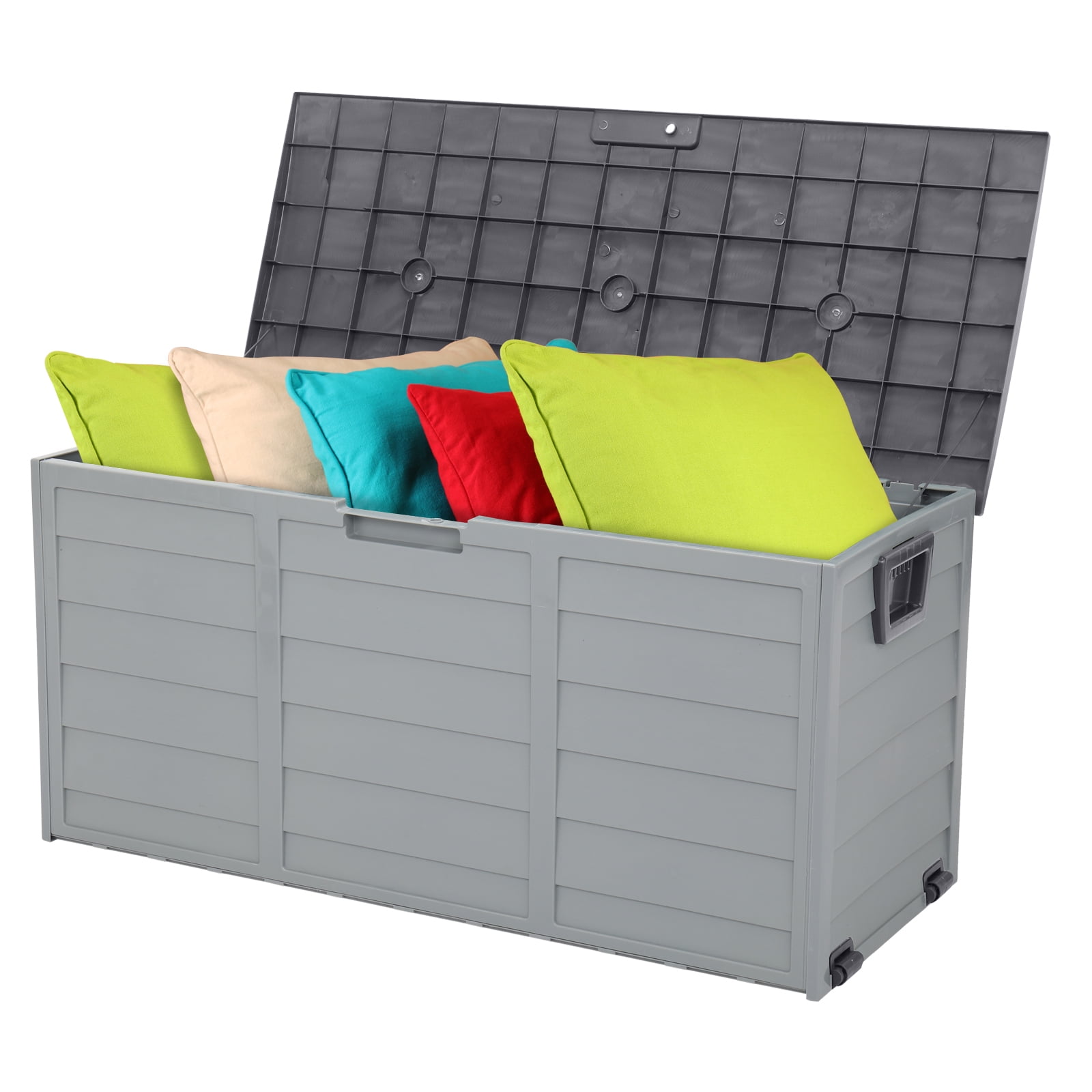 VINGLI Upgraded 75 Gallon Mobile Waterproof Outdoor Storage Bin, Patio ...