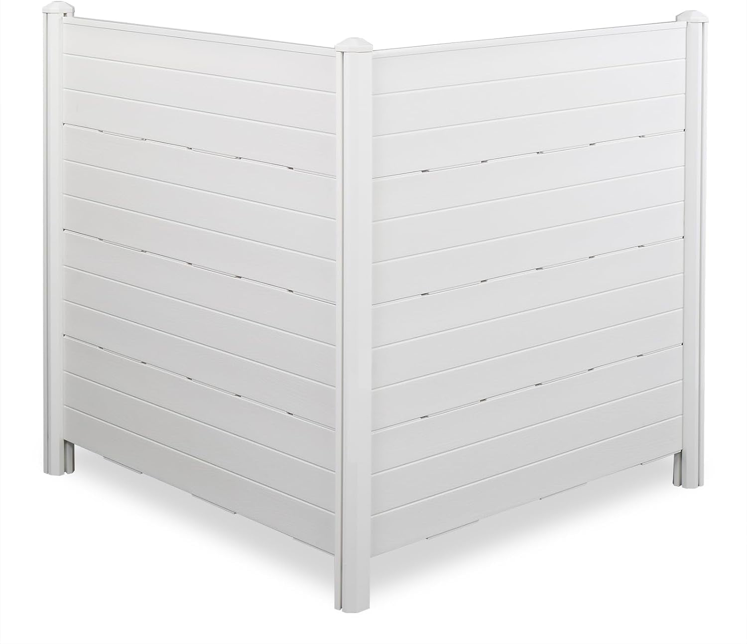 VINGLI Vinyl Privacy Screen Fence, Outdoor Use, 2 White Panels, 47.2”H ...