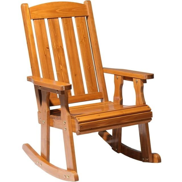 VINGLI Outdoor Rocking Chair, Heavy Duty 600 LBS Wooden Rocking Chair ...