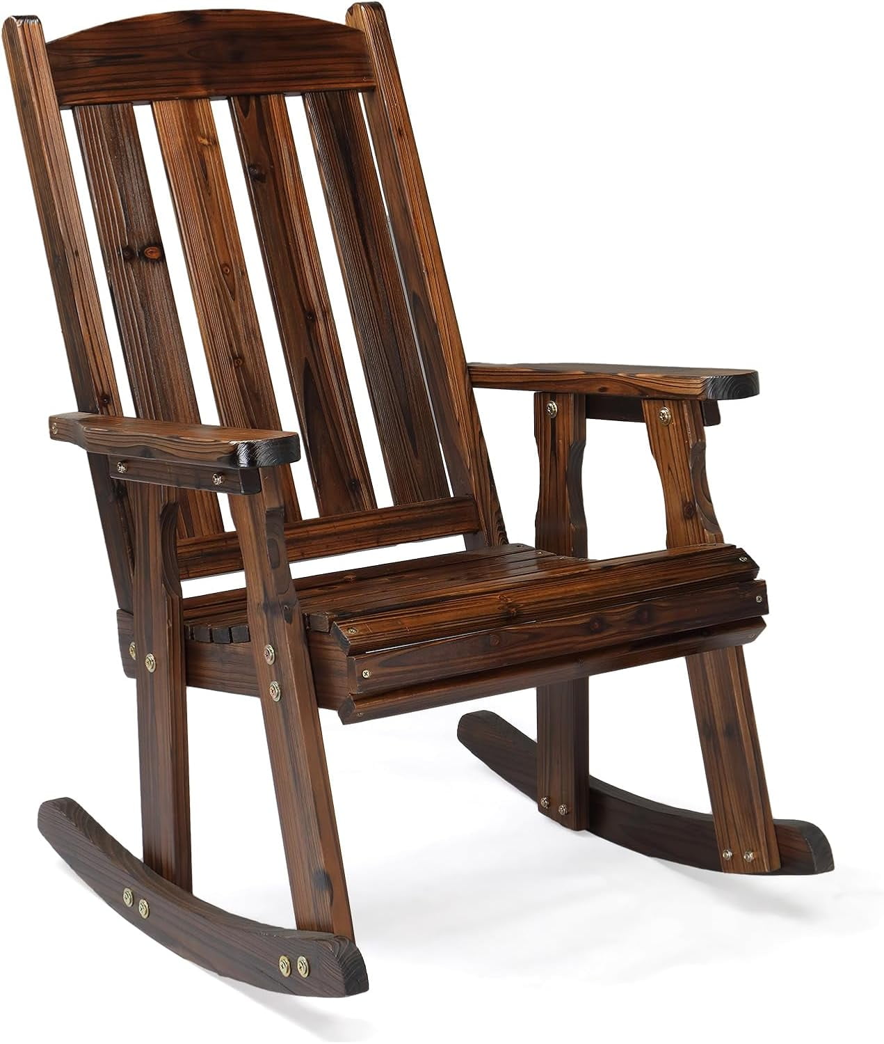VINGLI Outdoor Rocking Chair, Heavy Duty 600 LBS Wooden Rocking Chair ...