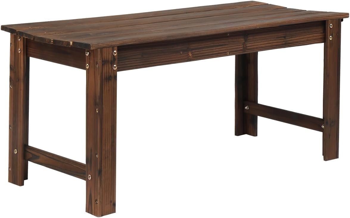 VINGLI Outdoor Wood Bench, 40" Outdoor Bench Patio Wooden Bench Garden ...