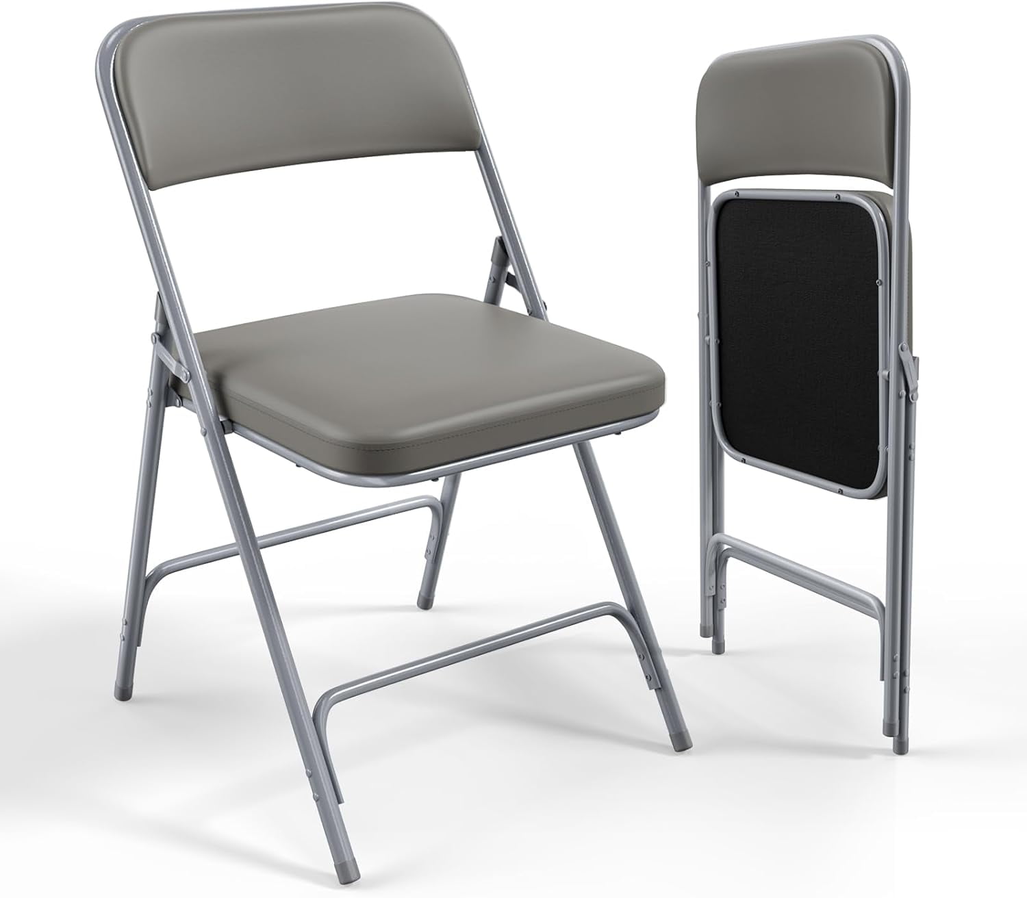 VINGLI Padded Folding Chairs with Thick Seat Cushion, Portable, Durable ...