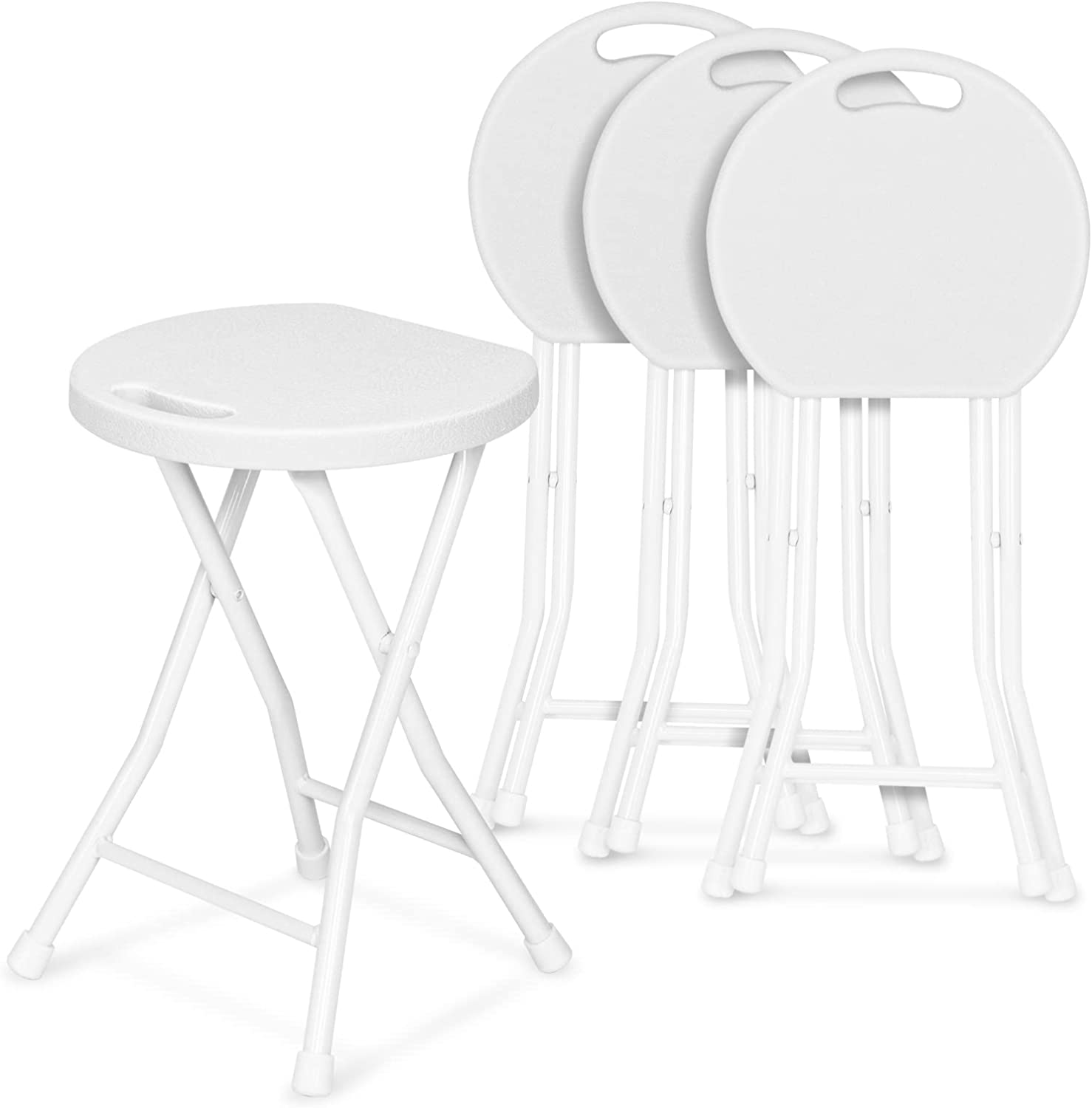VINGLI Plastic Folding Stools Chair for Sitting, Heavy Duty Metal Frame ...