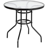 Costway Outdoor 34'' Round Patio Dining Table, Metal Frame with ...