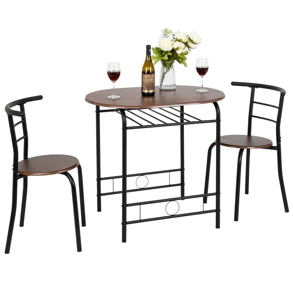 VINGLI 3-Piece Space-Saving Dinette: Small Dining Table Set for 2 with ...