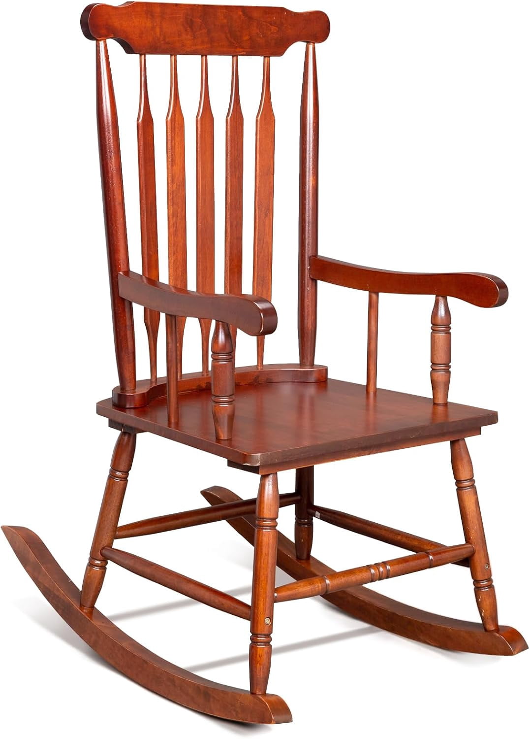 VINGLI Solid Wooden Rocking Chair, Outdoor Rocking Chair with Higher ...