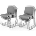 VINGLI Stackable Chairs Set of 8, Stacking Office Chairs with Metal ...