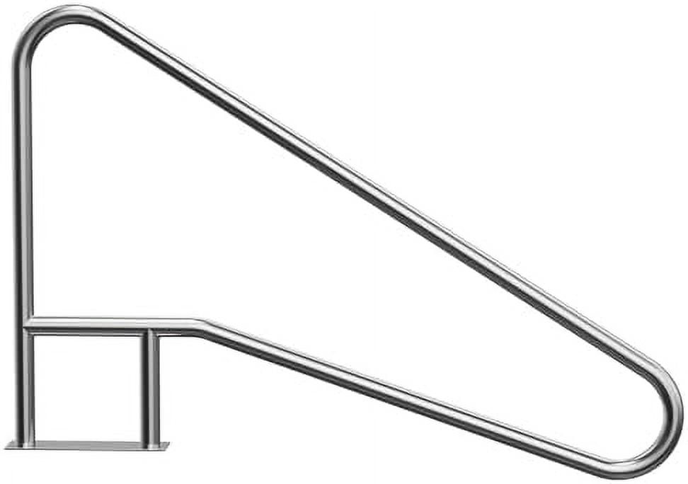 Stainless Steel 3-Bend Pool Stair Rail, 54''x36'' with Quick Mount ...