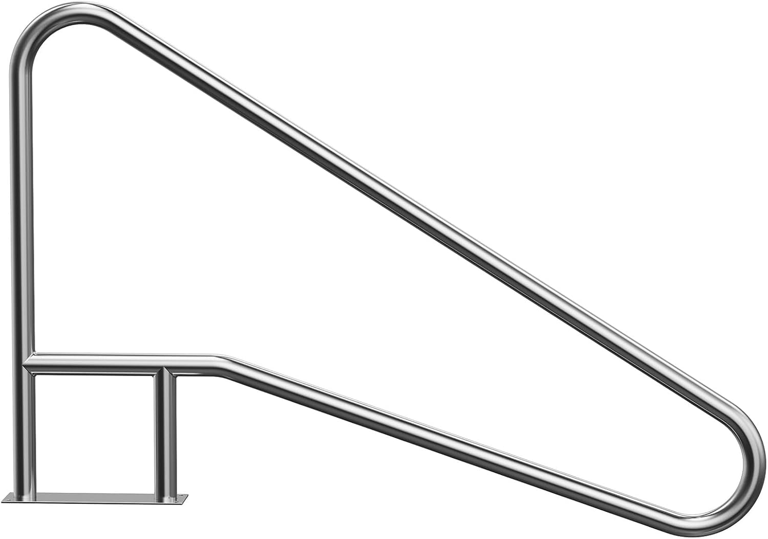 VINGLI Stainless Steel 3-Bend Pool Stair Rail, 54''x36'' with Quick ...