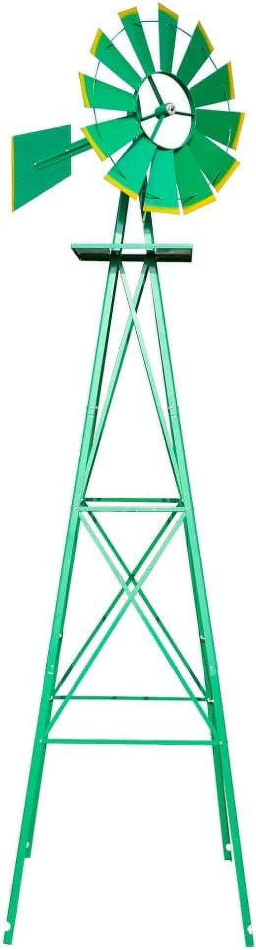 VINGLI Upgrade 8FT Metal Windmill Ornamental Spinner Backyard Garden ...