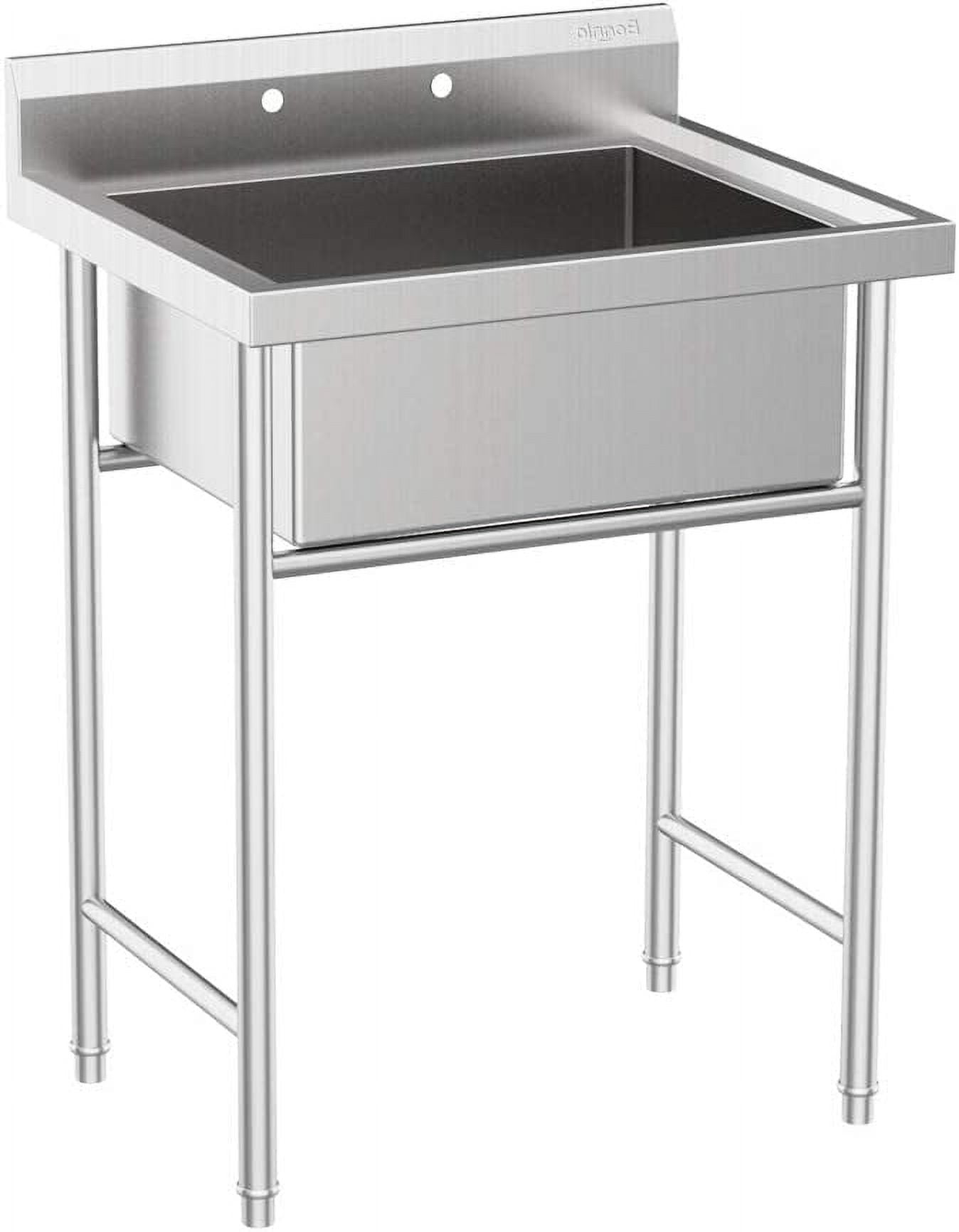 VINGLI Upgraded Free Standing 304 Stainless Steel Utility Sinks for ...