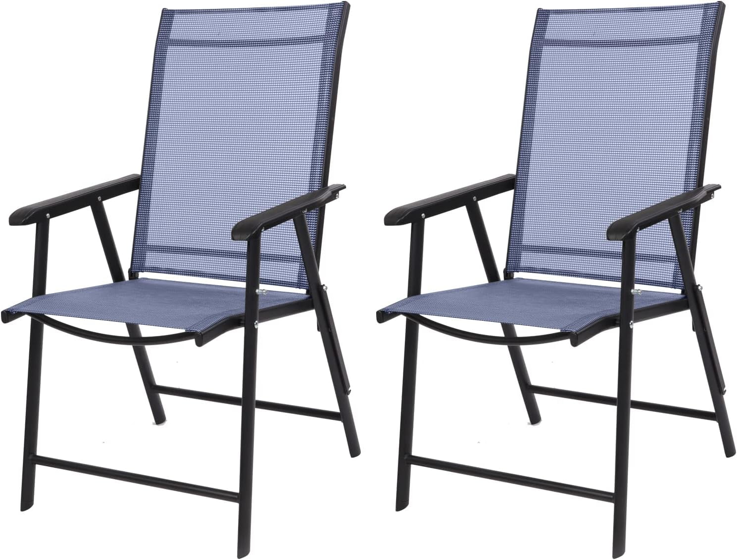 VINGLI Upgraded Version Set of 2 Folding Chairs with Arms, Portable ...