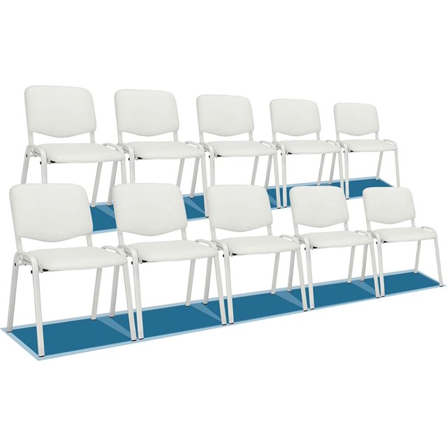 VINGLI White Waiting Room Chairs, 10-Pack PU Church Chairs Conference ...