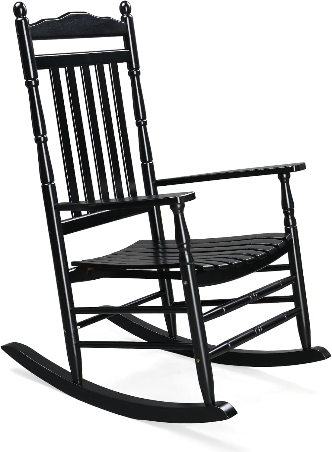 VINGLI Wooden Rocking Chair Outdoor, Patio Rockers with High Back ...