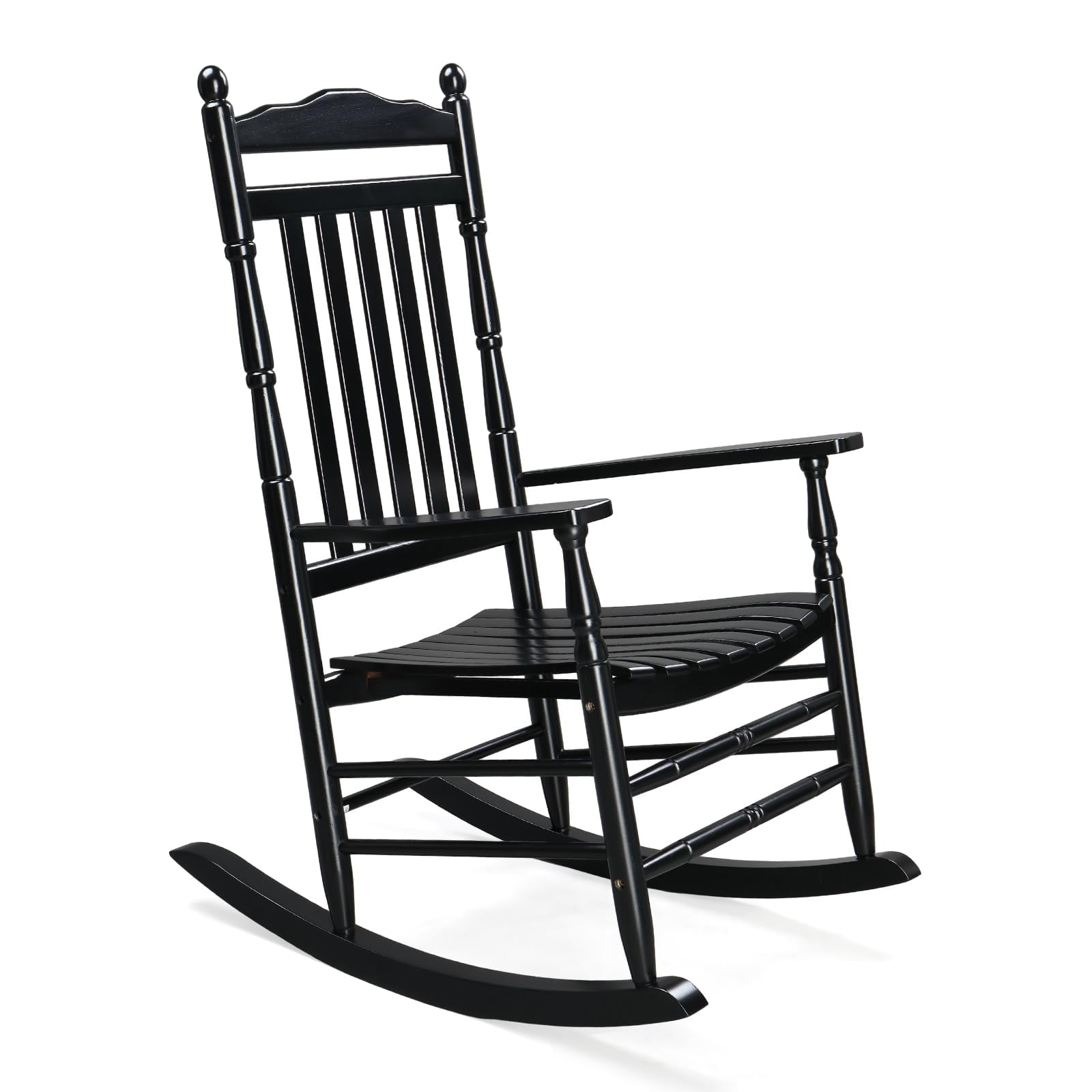 VINGLI Wooden Rocking Chair Outdoor, Patio Rockers with High Back ...