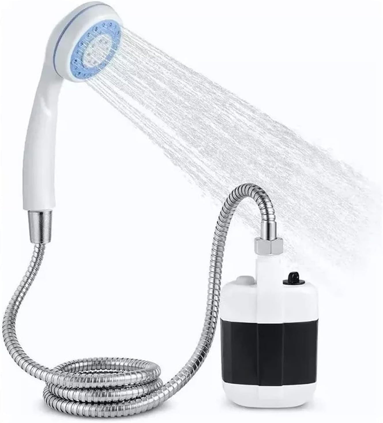 VINGVO Portable Camping Shower, Battery Shower Pump ABS Rechargeable ...