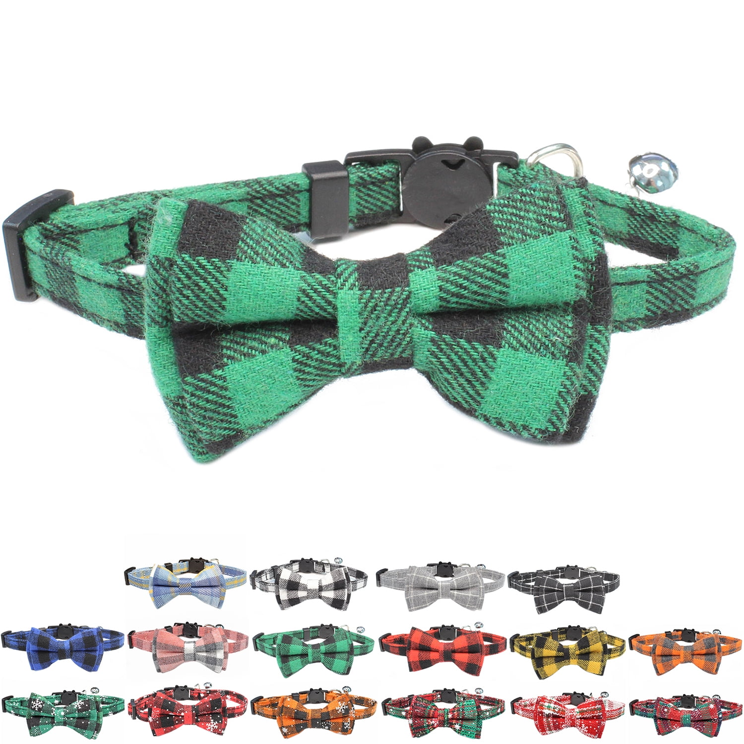 VINIPET Breakaway Cat Collar with Bow Tie and Bell for Small Med Cat ...