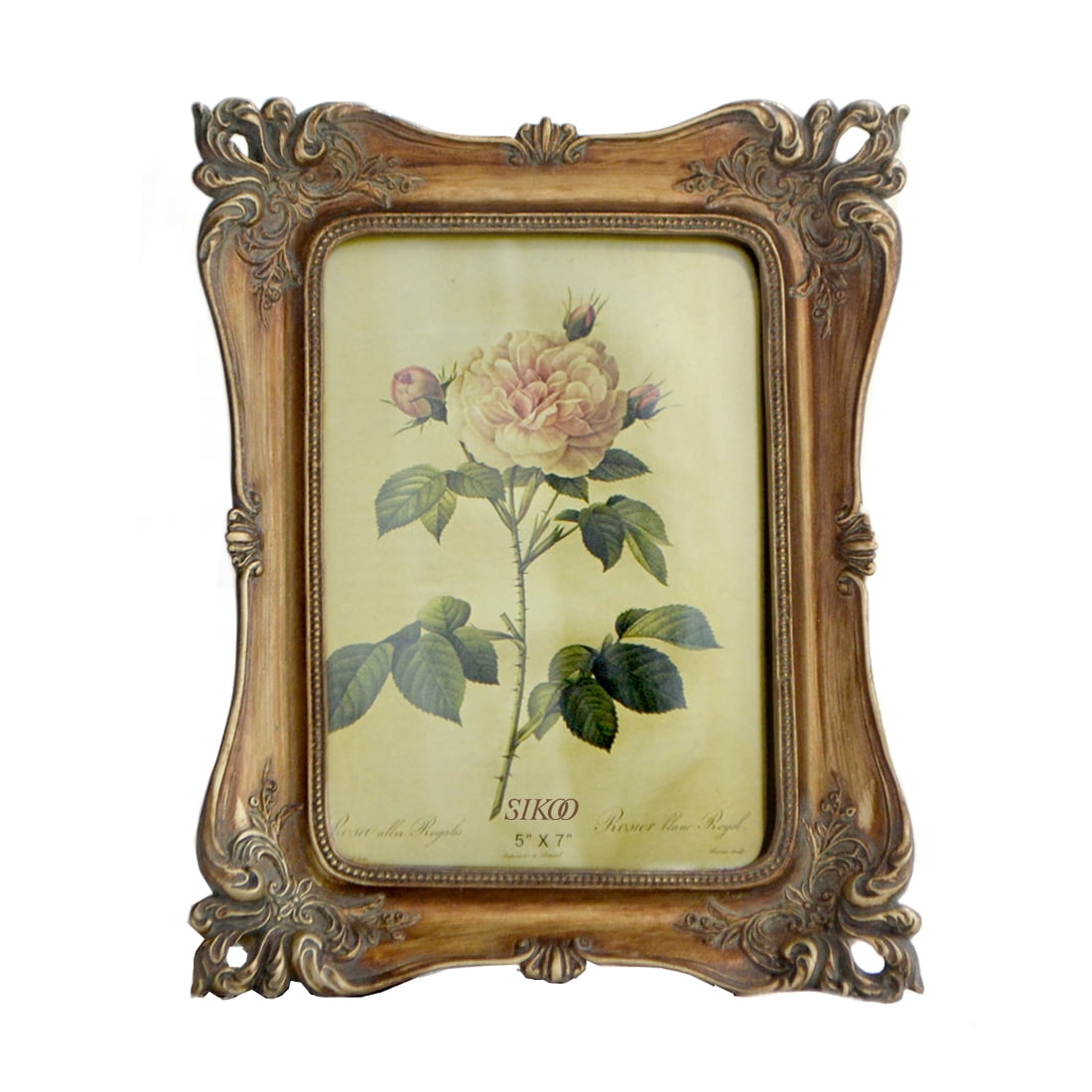 VINLIFE 5x7 Vintage Picture Frames, Antique Bronze Gold, High Definition Glass, Wall Mount ...