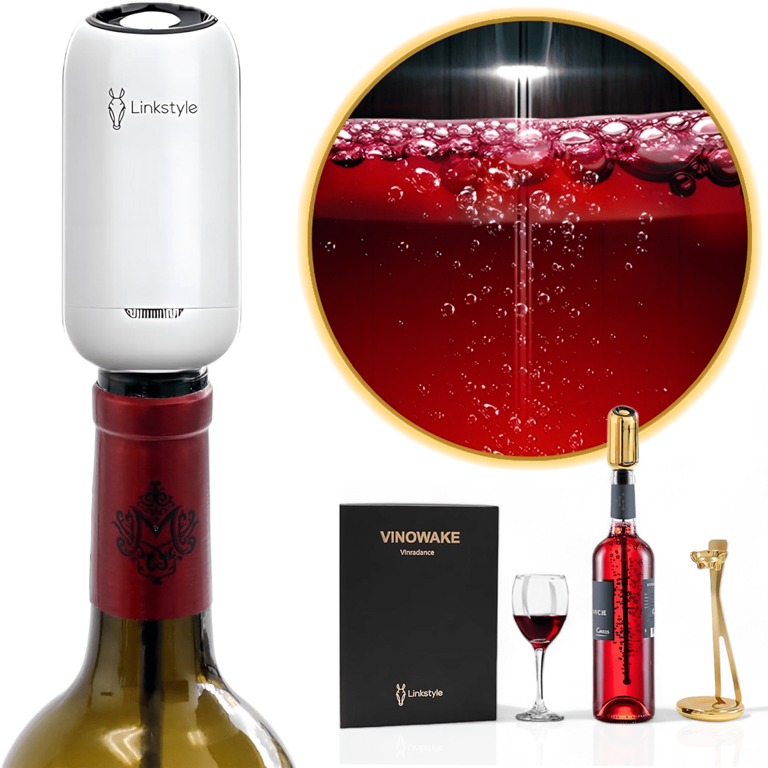 VINRADANCE Electric Wine Aerator for Wine and Spirits, Efficient ...