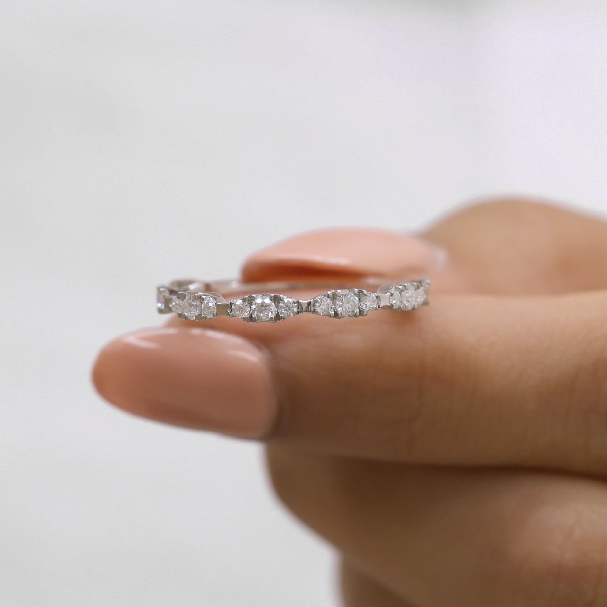 VINSON Half Eternity Wedding Band - 0.44 TW Round Cut Moissanite ...