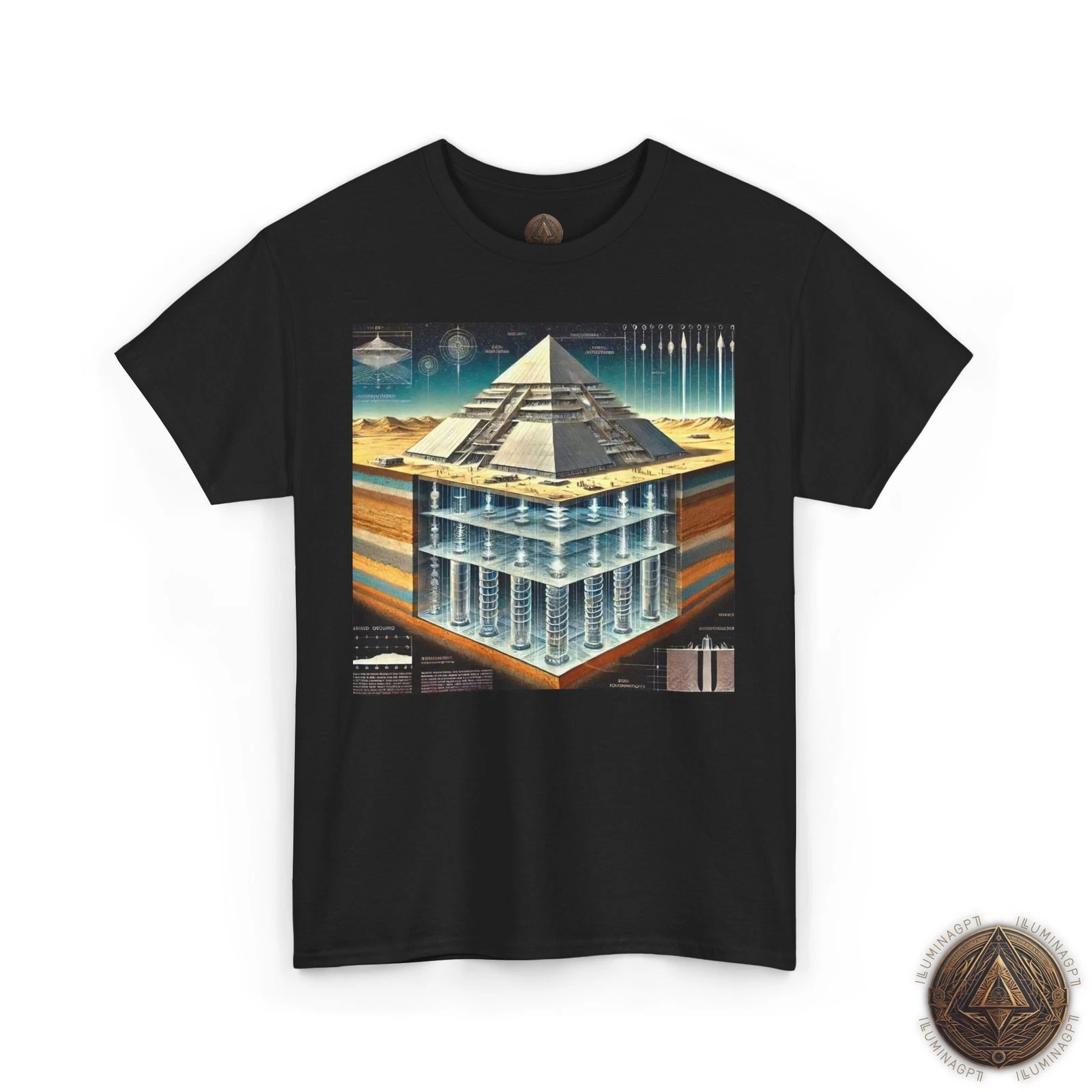 VINTAGE Great Pyramid T-Shirt, Pyramid of Khufu Tee, Khafre Pyramid GPR ...