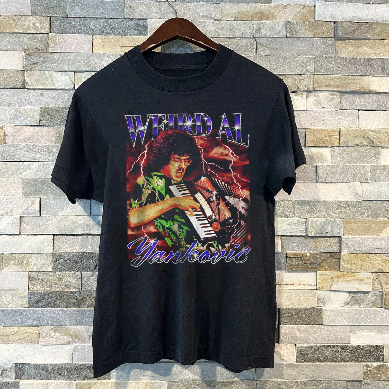 VINTAGE Inspired Yankovic Retro Weird Al Gift Funny Black All Size T ...