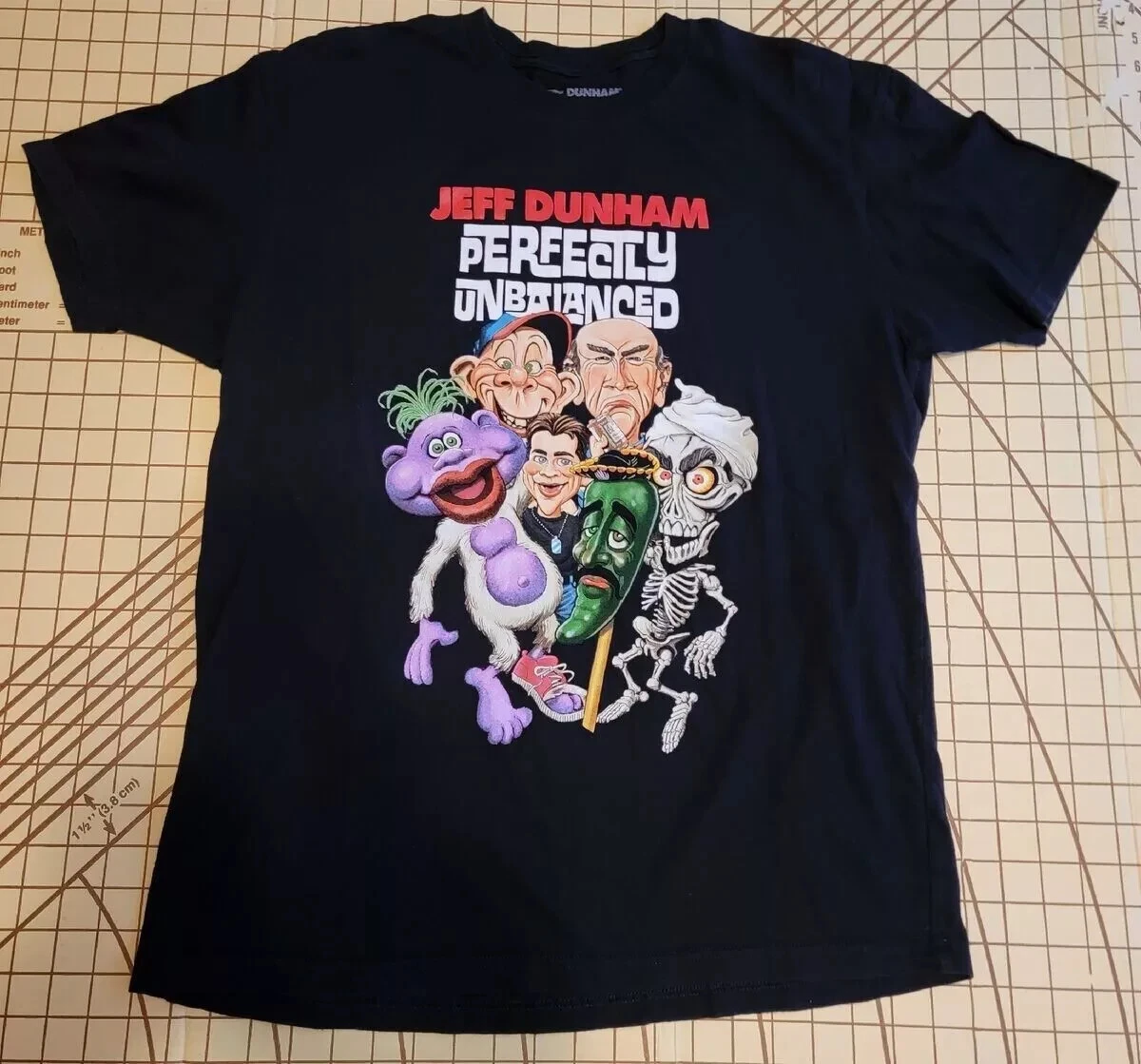 VINTAGE Jeff Dunham Perfectly Unbalanced Tour Men's Large Black T-Shirt ...