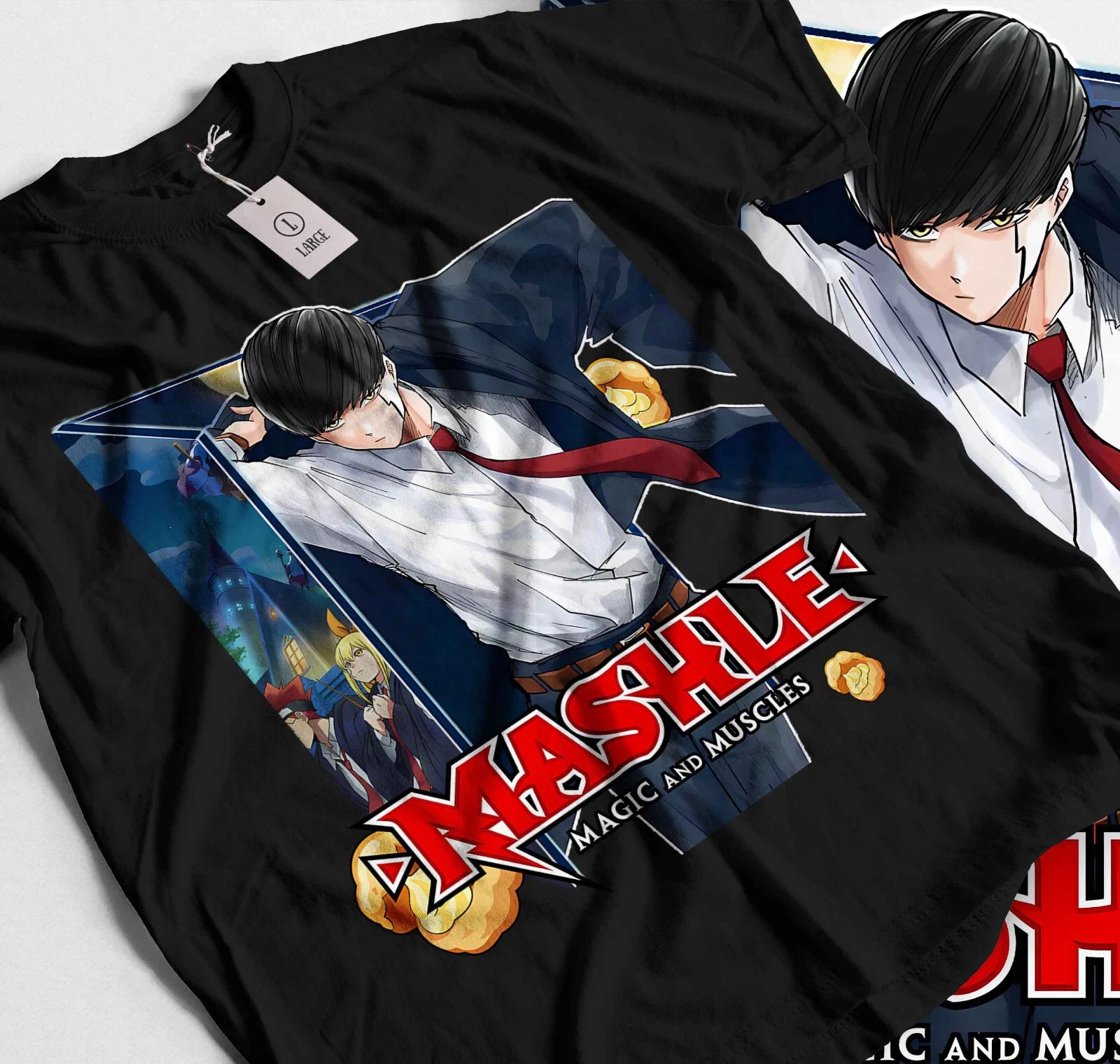 VINTAGE Mashle Magic And Muscles Mash Cream Puff Black T-Shirt ...