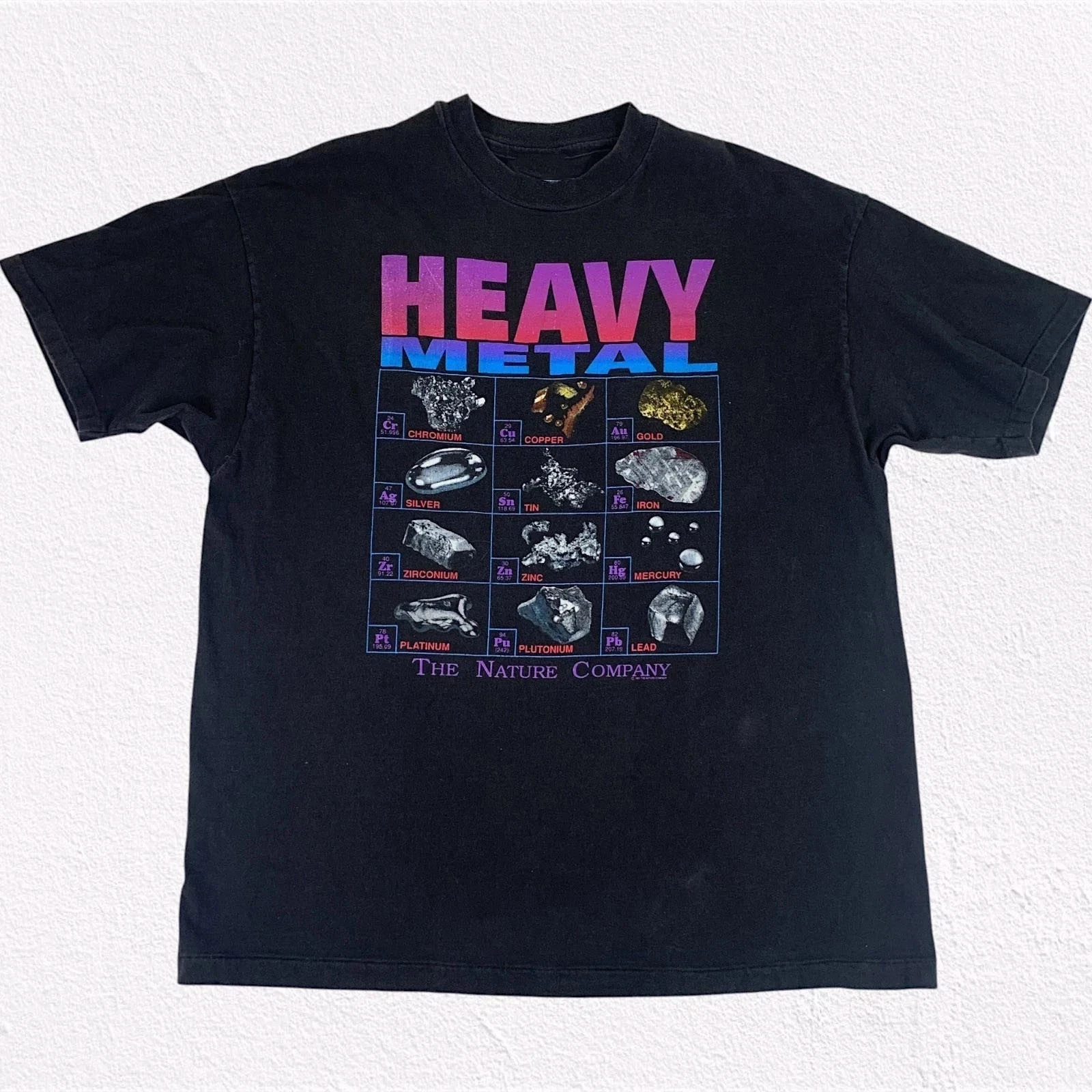 VINTAGE Vtg 90’s Heavy Metal The Nature Company T-Shirt Periodic Table ...