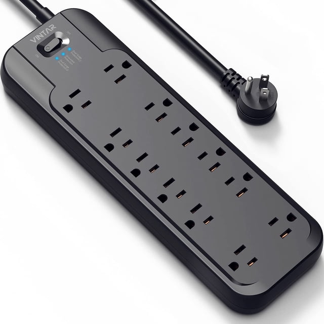 VINTAR Heavy-Duty 12-Outlet Power Strip with Dual Surge Protection, 6ft ...