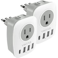 VINTAR International European to US Plug Adapter, Universal Travel ...