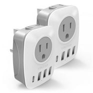 VINTAR 2-Pack EU Travel Adapter, US to Europe Plug, 2 USB Ports, 3750W ...