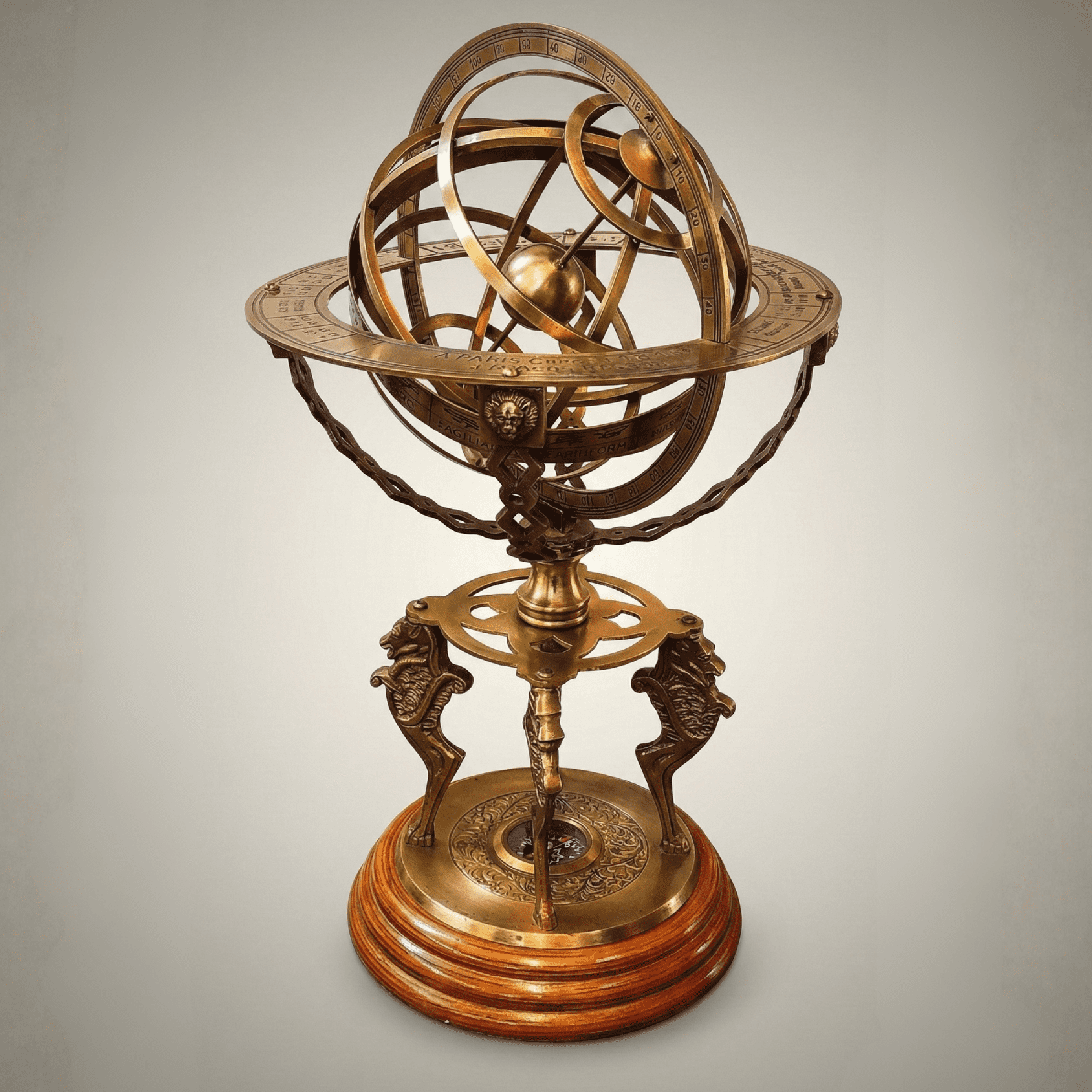 VINTORIA Handmade Brass Armillary Globe with Compass 18 Inch Celestial ...