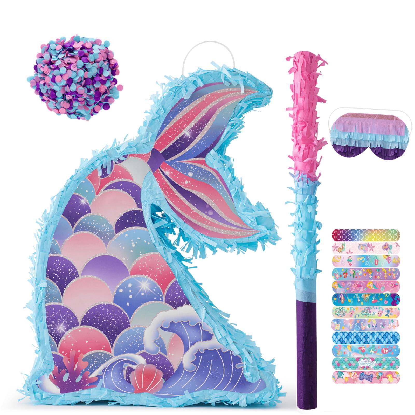 VINTS Mermaid Piñata with Blindfold and stick,Mermaid Tail Pinata for ...