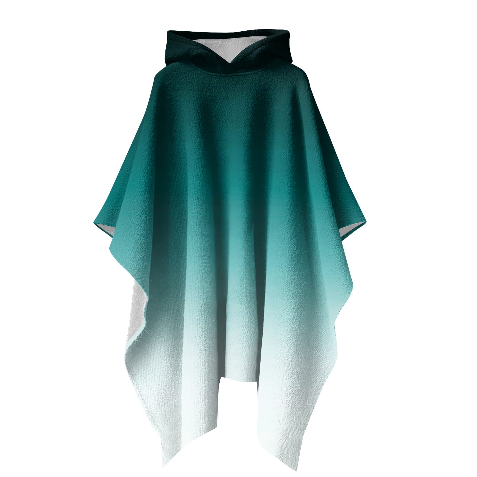 VINUSLI Cape with Hood Women Winter Fleece Asymmetric Hem Pullover ...