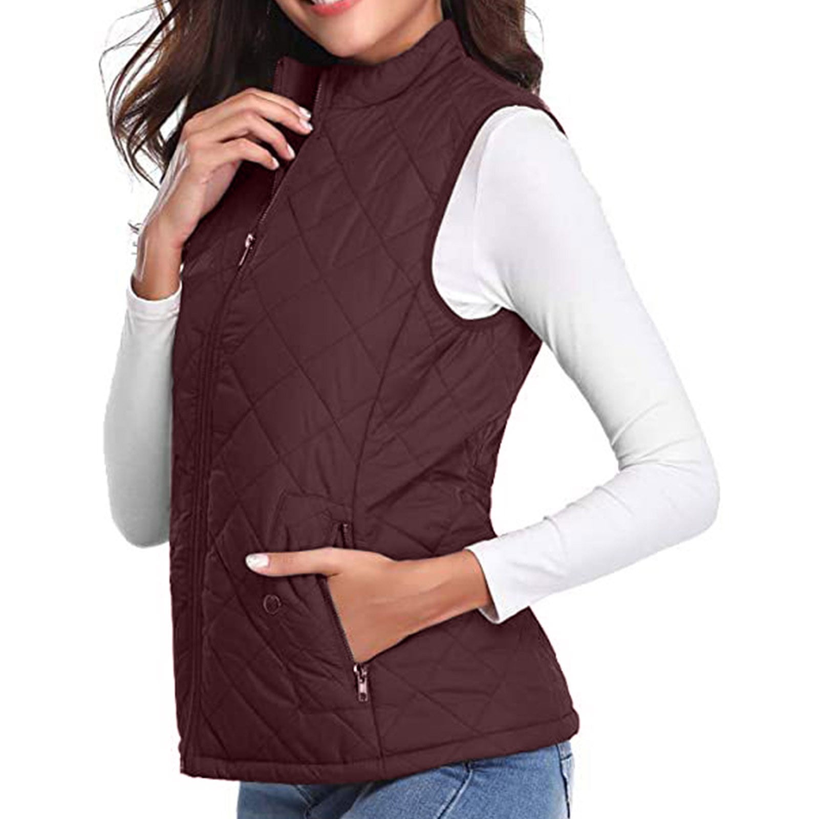 VINUSLI Womens Puffer Vest for Women Winter Lightweight Down Vests ...