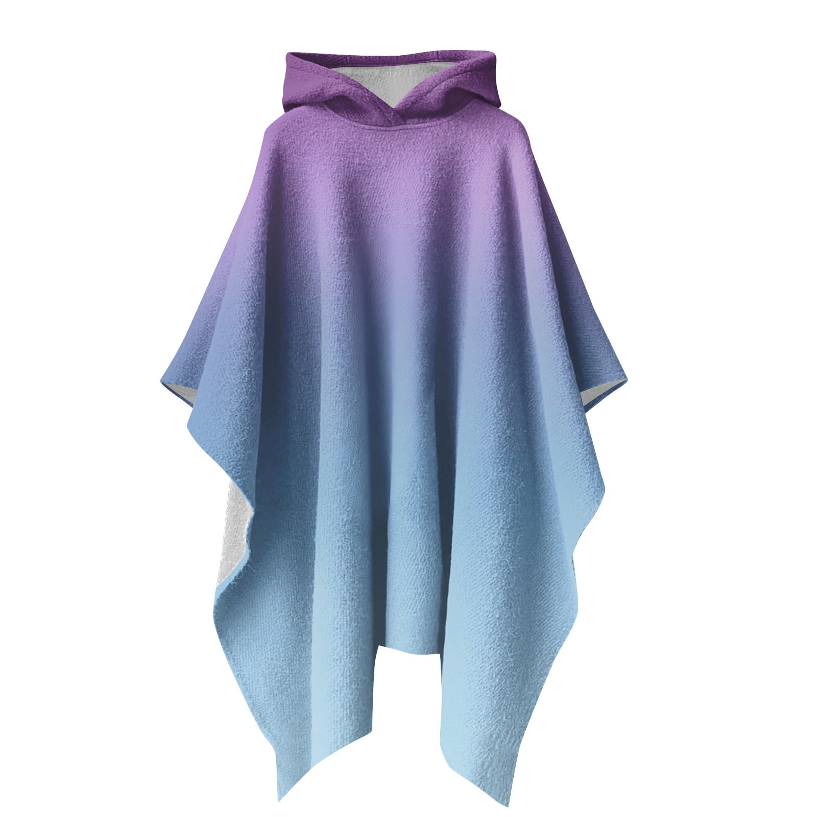 VINUSLI Womens Winter Cape with Hood Trendy Warm Asymmetric Hem ...