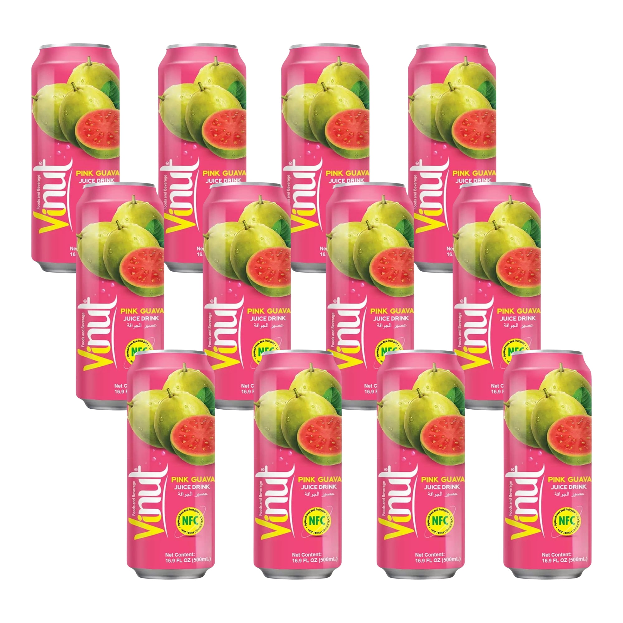 VINUT Real Guava Juice Drink With Pulp , 16.57 fl oz-Pack of 12, Not ...