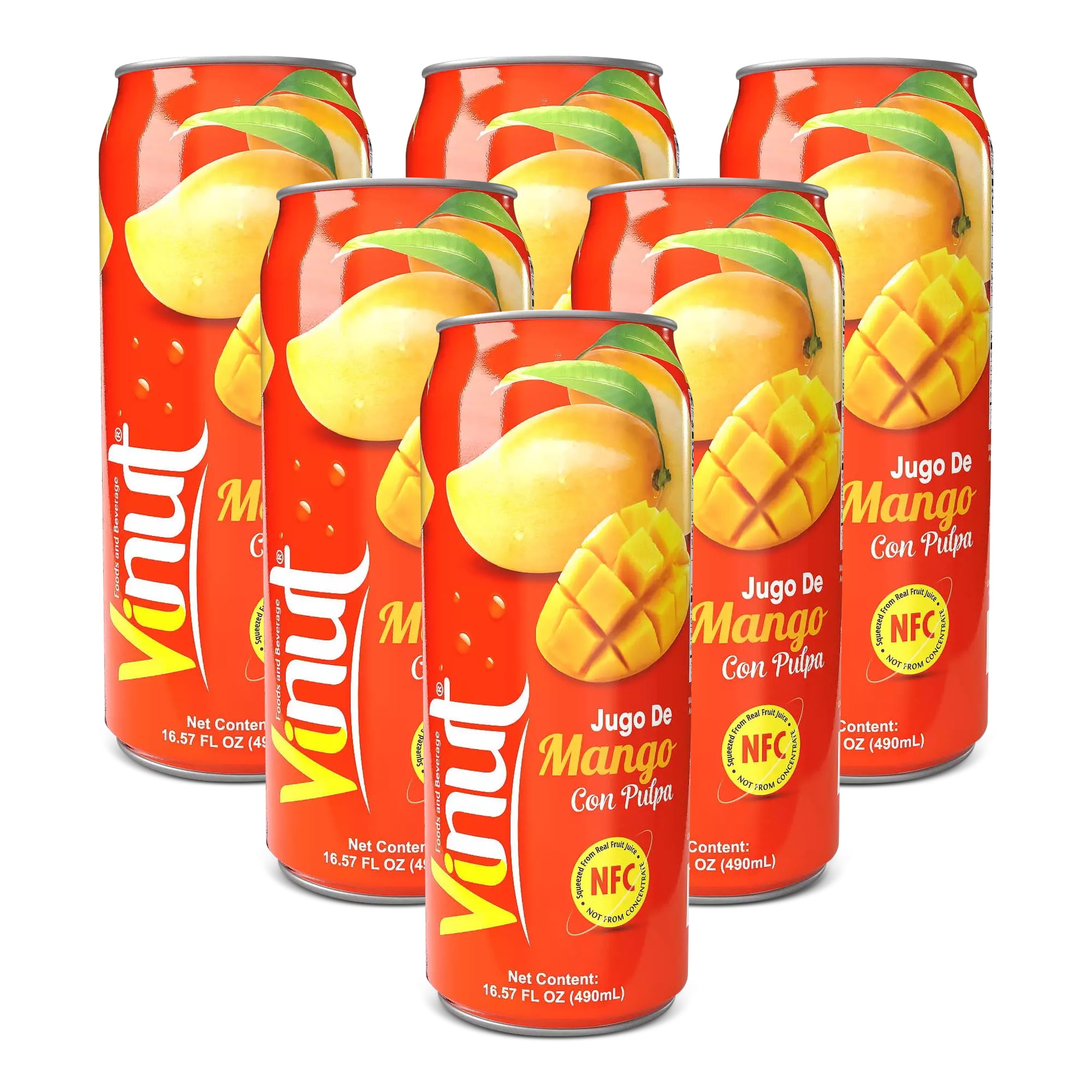 VINUT Real Mango Juice Drink with Pulp, 100% Freshly Squeezed, Non-GMO ...