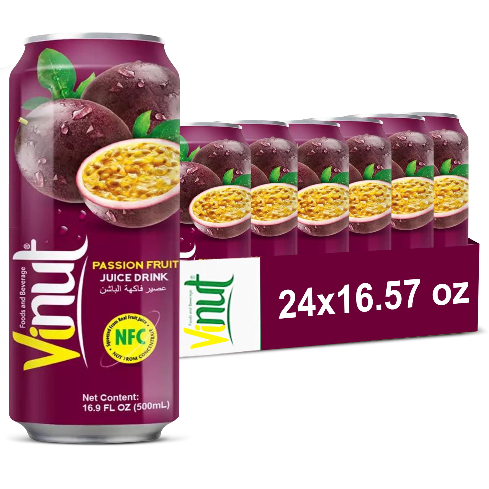 VINUT Passion Fruit Juice Drink with Pulp, Not from Concentrate, Fresh ...