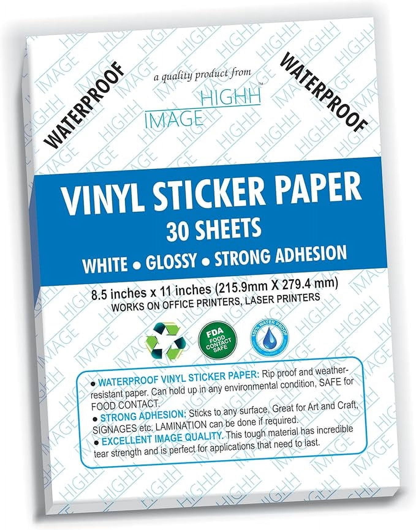 VINYL STICKER PAPER PREMIUM WHITE GLOSSY WATERPROOF VINYL - Walmart.com