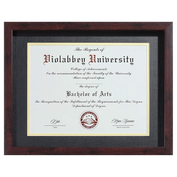 VIOLABBEY, 11x14 Diploma Frame Brown, HD Real Glass, Black Gold Double ...