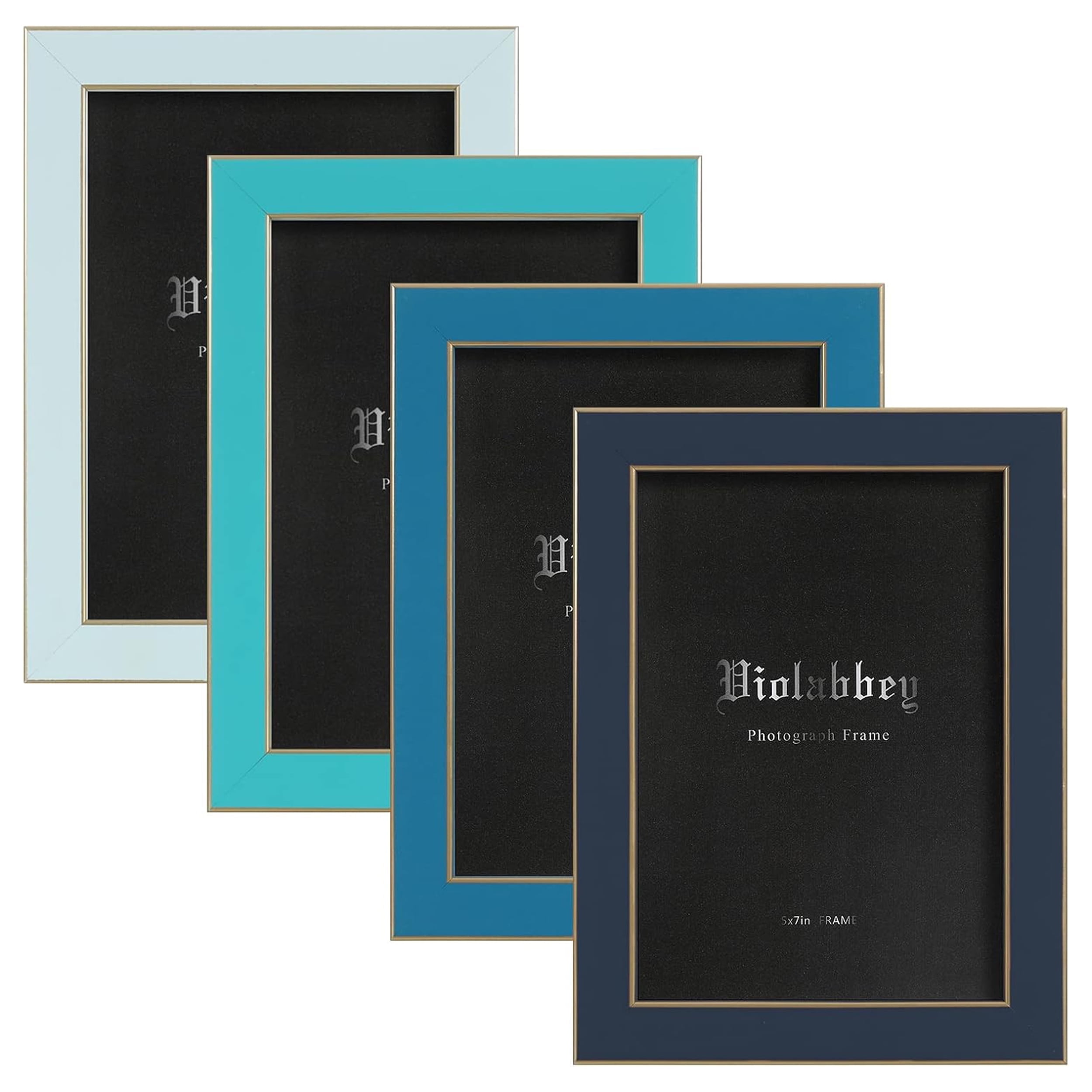 VIOLABBEY 5x7 Picture Frames Set of 4, Colorful Photo Frame of Modern ...