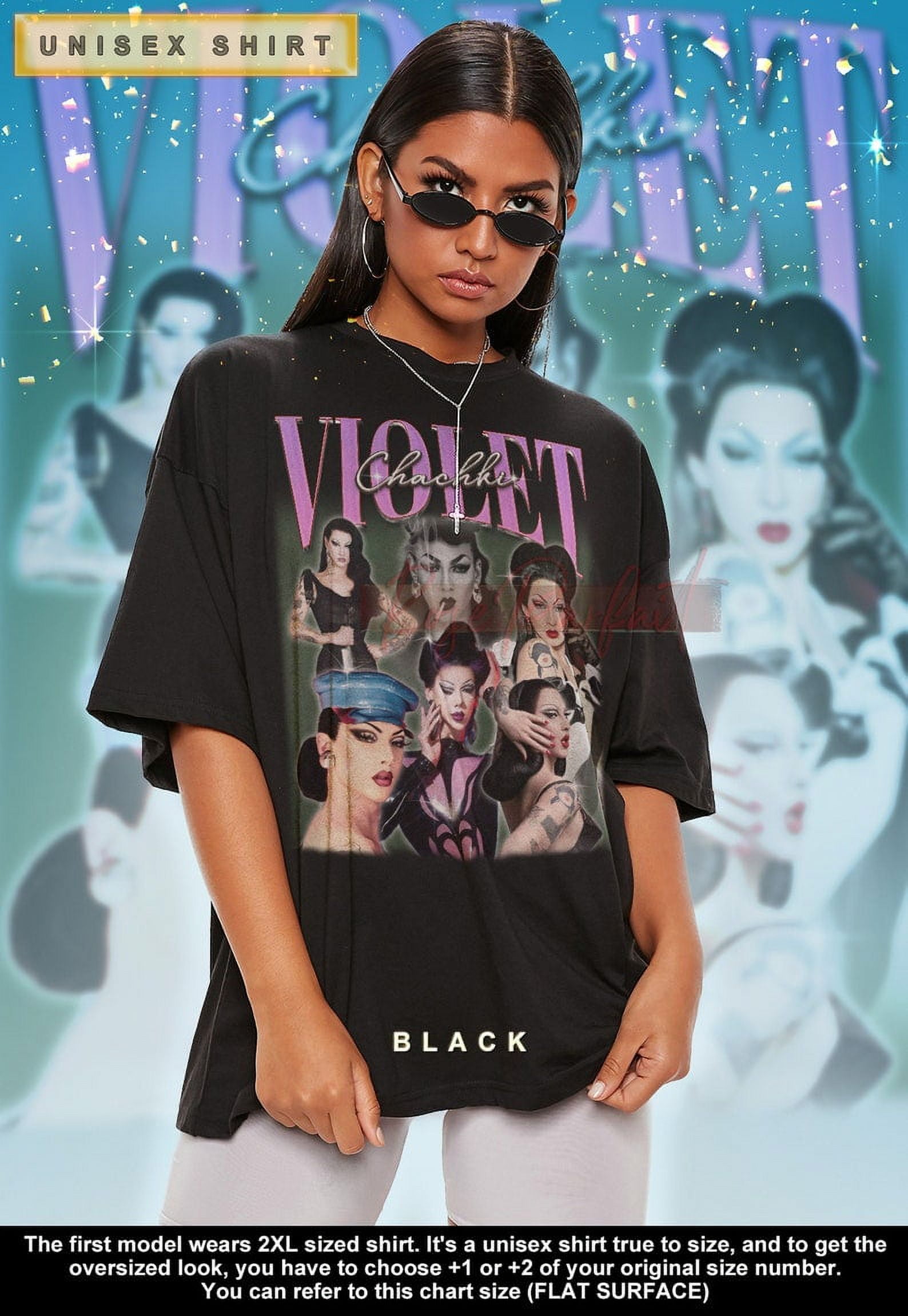 VIOLET CHACHKI Vintage T-shirt - Violet Chachki Bootleg Tees - Walmart.com
