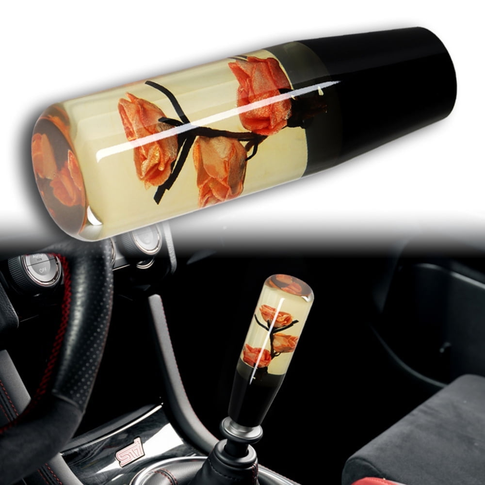 VIP 15CM JDM Clear Real Flowers Manual Gear Stick Shift Knob Lever ...