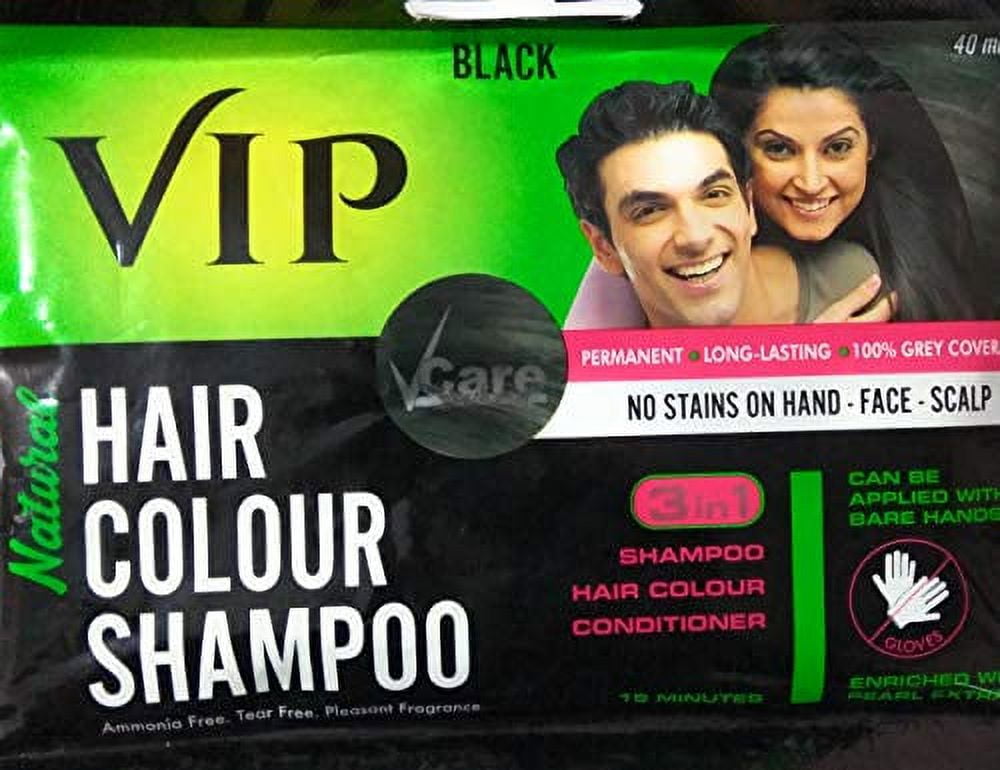 VIP 3 In 1 Hair Colour Shampoo (40 Ml) PACk Of 6 - Walmart.com