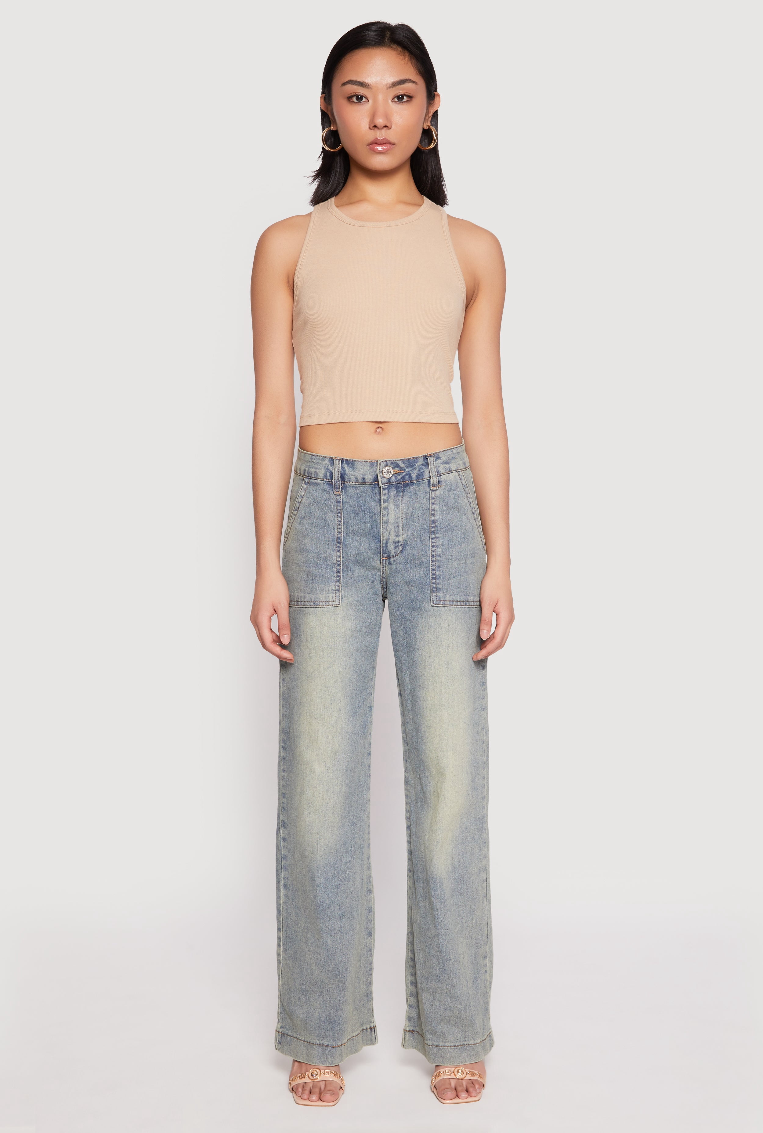 VIP Acid Wash Straight Leg Jeans - Walmart.com