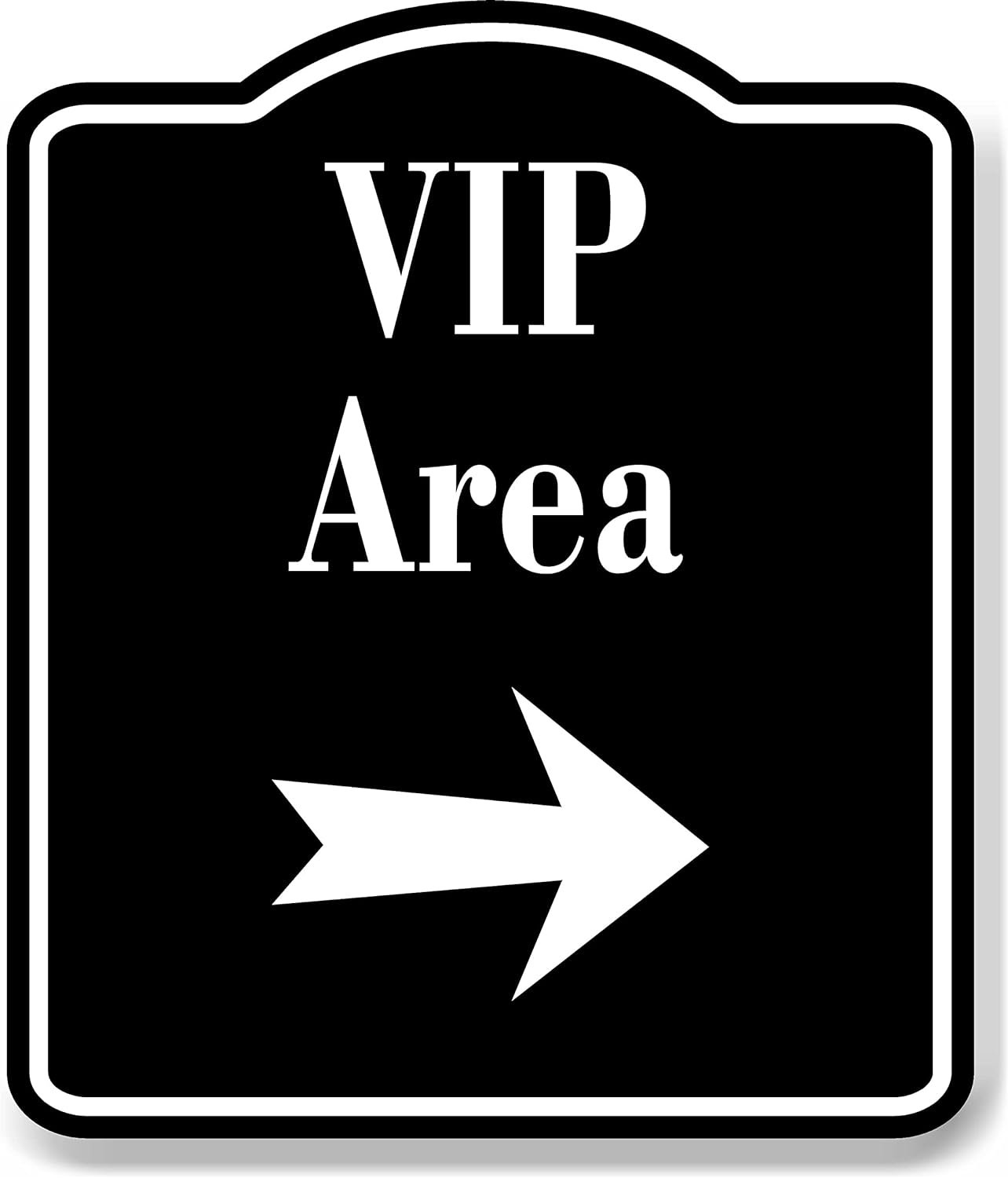 VIP Area Right Arrow BLACK Aluminum Composite Sign, 15"x18" - Walmart.com