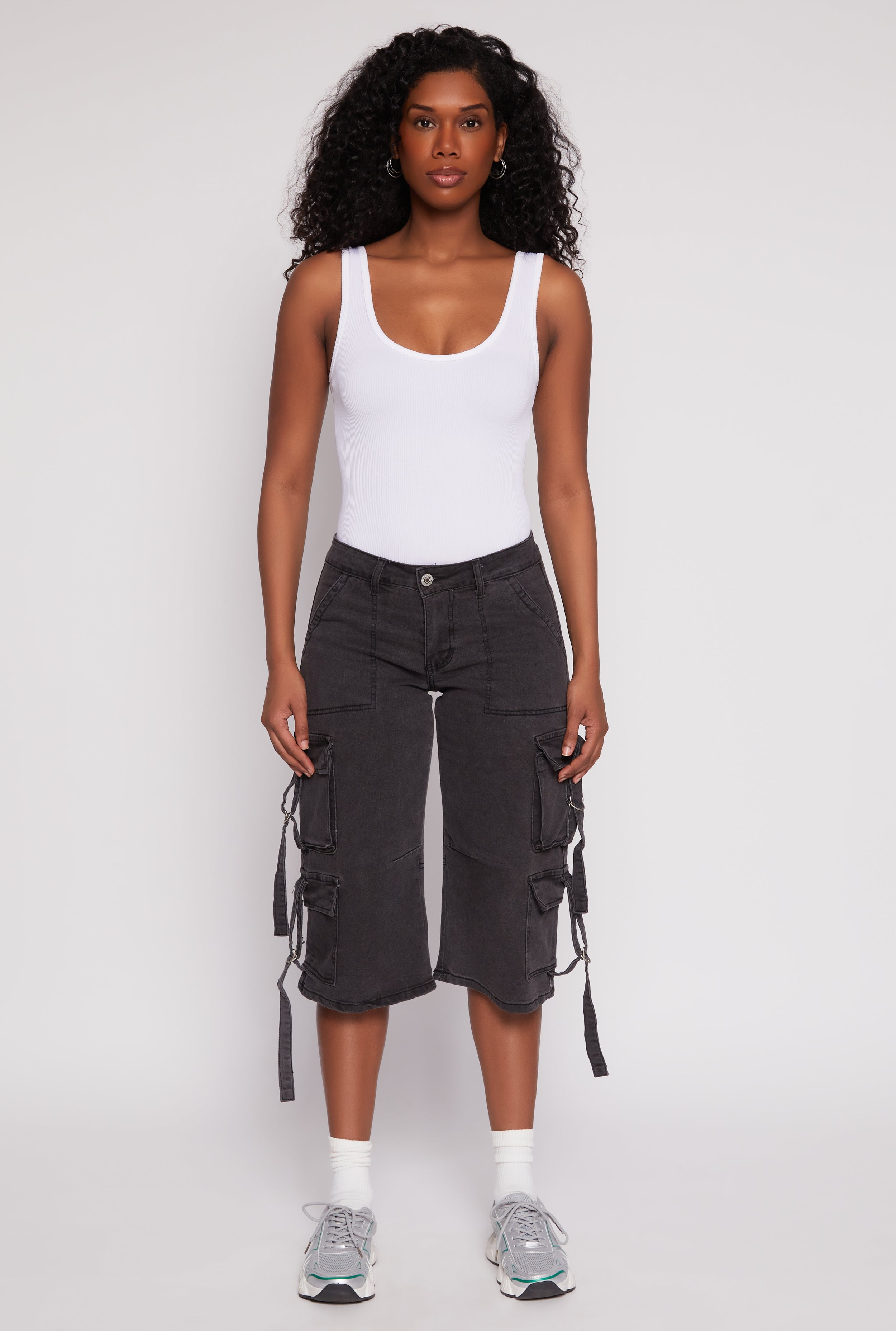 Womens VIP Cargo Capri Jeans - Walmart.com